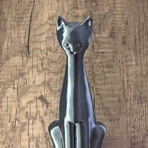 3D Printed Long Neck Cat Statue Mid-century Modern Decor - Etsy