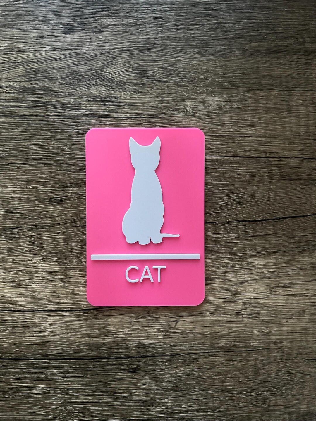 3D Printed Cat Restroom Sign, Litter Box, Cat Decor - Etsy