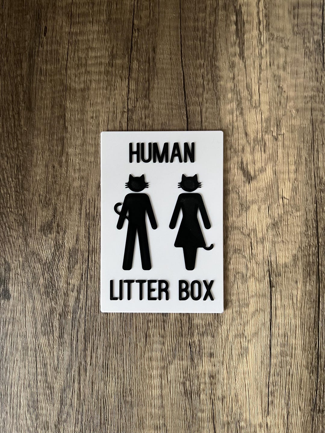 3D Printed Human Litter Box Sign, Funny Restroom, Cat Decor - Etsy