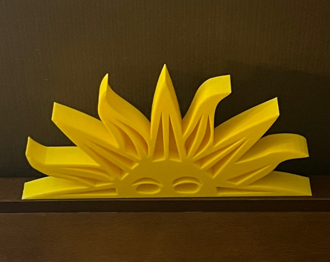 3D Printed Sunshine Statue, Sun and Moon, Bookshelf Decor - Etsy