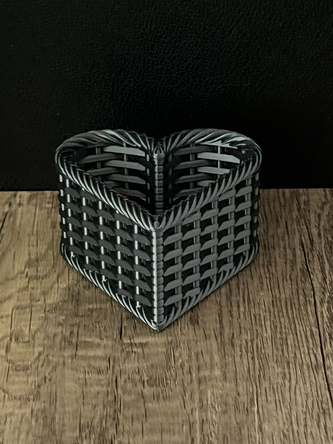 3D Printed Heart-shaped Wicker-style Basket: Unique Home Decor Accent ...