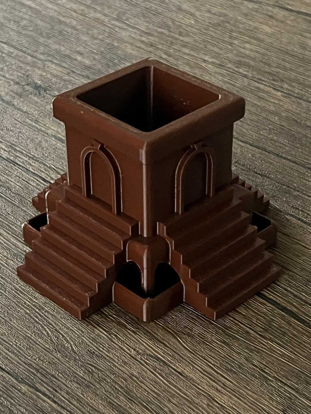 Aztec Temple Planter With Drainage, 3D Printed Succulent Pot, Outdoor ...