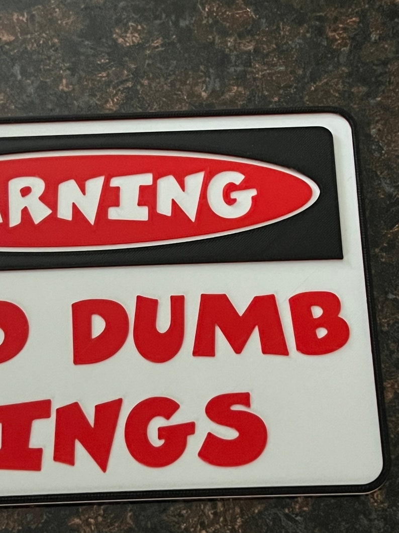 3D Printed Warning Sign I Do Dumb Things Duh - Etsy