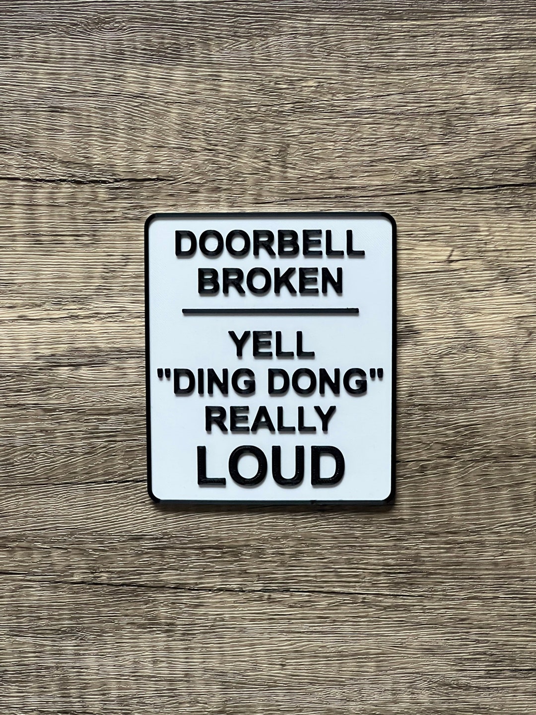 3D Printed Doorbell Sign, Wall Decor, Funny Sign, Knock Knock - Etsy