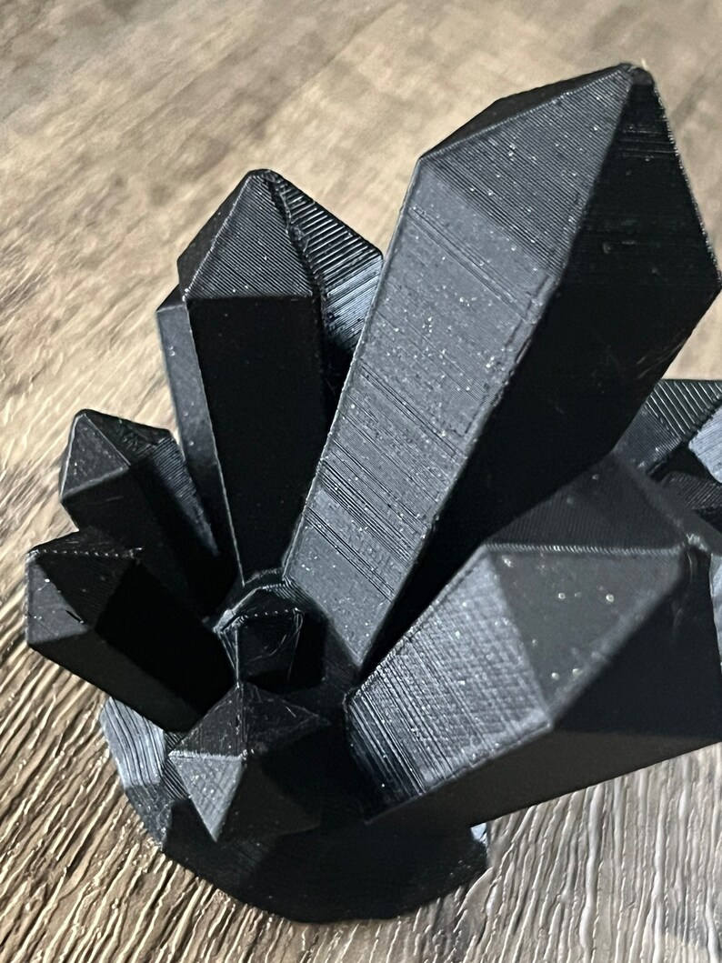 3D Printed Crystal Desk Decor Black Diamond - Etsy