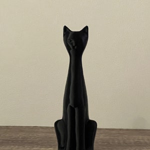 3D Printed Long Neck Cat Statue - Mid-century Modern Art for Cat Lovers ...
