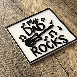 3D Printed My Dad Rocks Sign, Fathers Day, Gift for Dad - Etsy