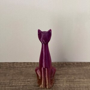 3D Printed Rainbow Long Neck Cat Statue Whimsical Home Decor - Etsy