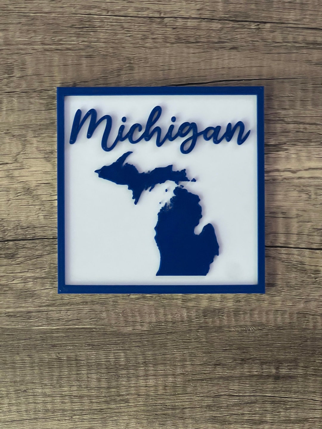3D Printed Michigan Sign, Great Lakes, State of Michigan - Etsy