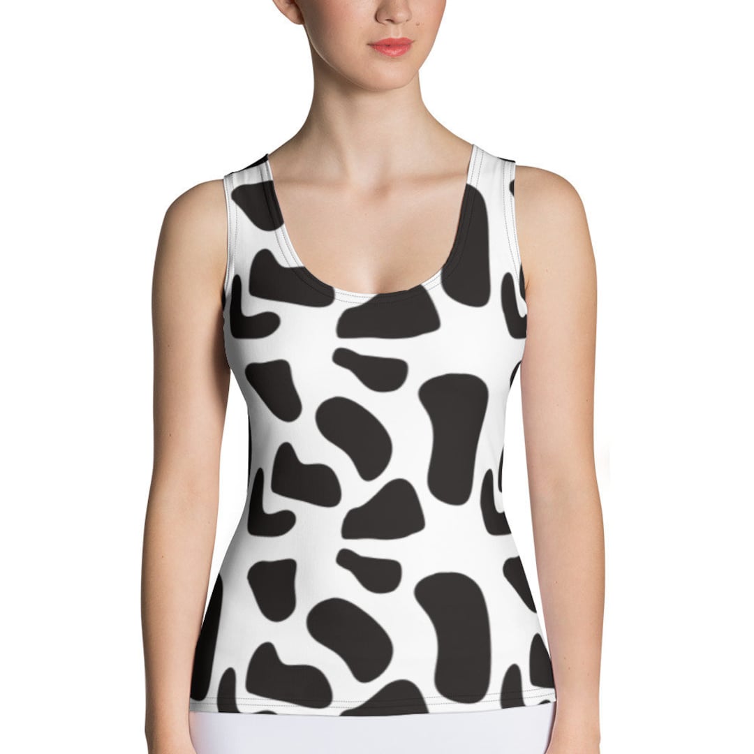 Black and White Cow Print Tank Top - Etsy