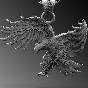 Sterling Silver Eagle Pendant for Men, Winged Medallion Charm - Etsy