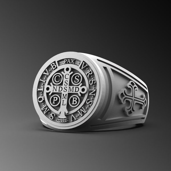 St. Benedict Signet Ring - Etsy