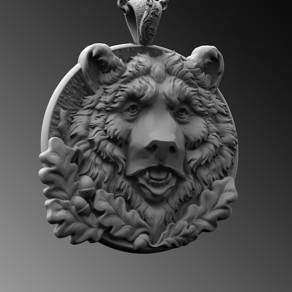 Grizzly Bear Pendant - Etsy