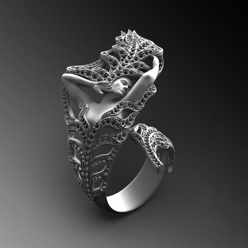 Silver Mermaid Ring - Etsy