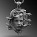 Silver Medusa Pendant, Mens Medusa Head Necklace, Gorgon Medusa ...
