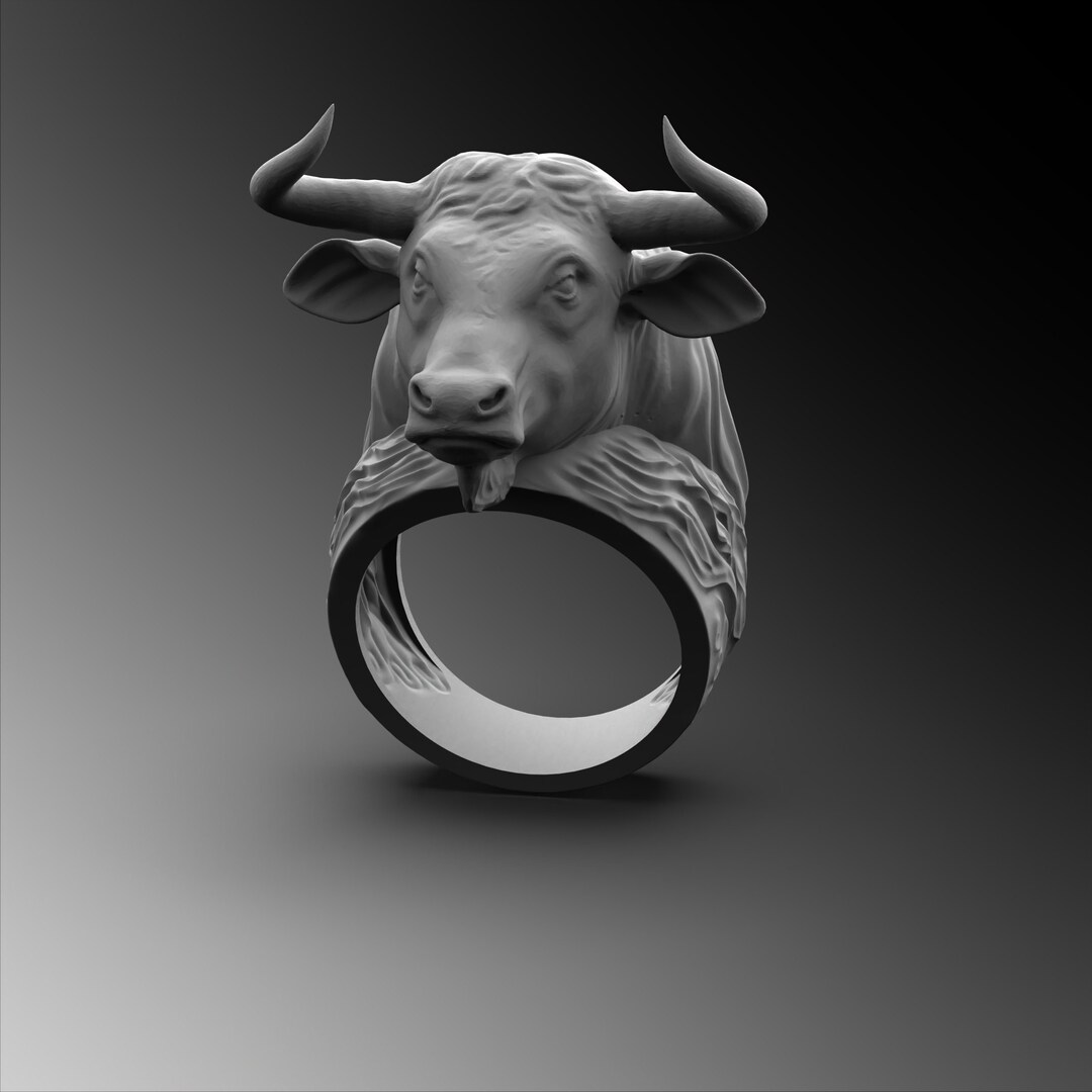 Taurus Bull Handmade Signet Ring Sterling Silver Bull Pinky Men Ring ...