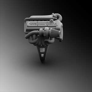 Silver Car Engine Ring - Sterling Mechanic Car Engine Ring - Unique ...