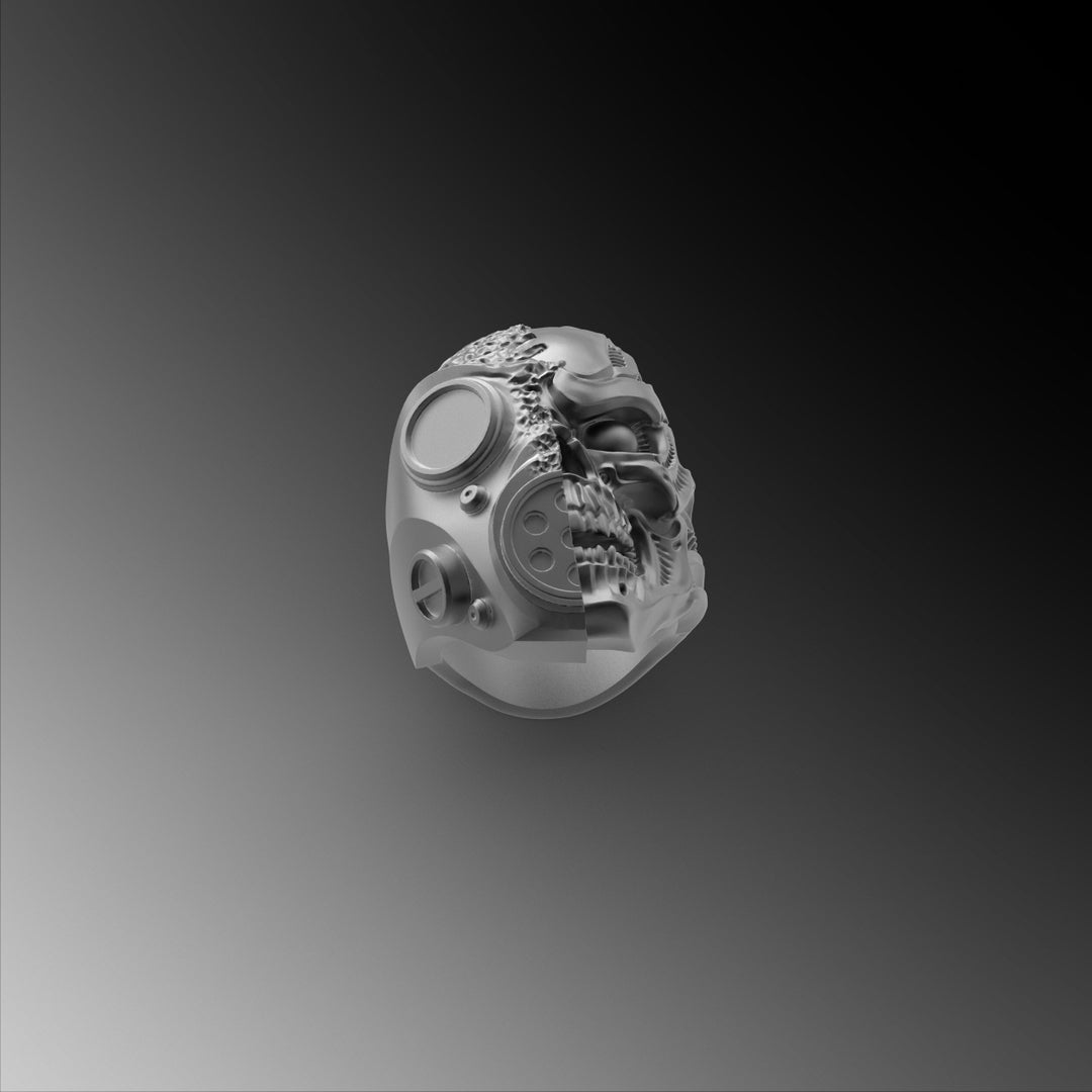 Silver Gas Mask Rings for Man Gas Mask Skull Ring Sterling Silver Gas ...