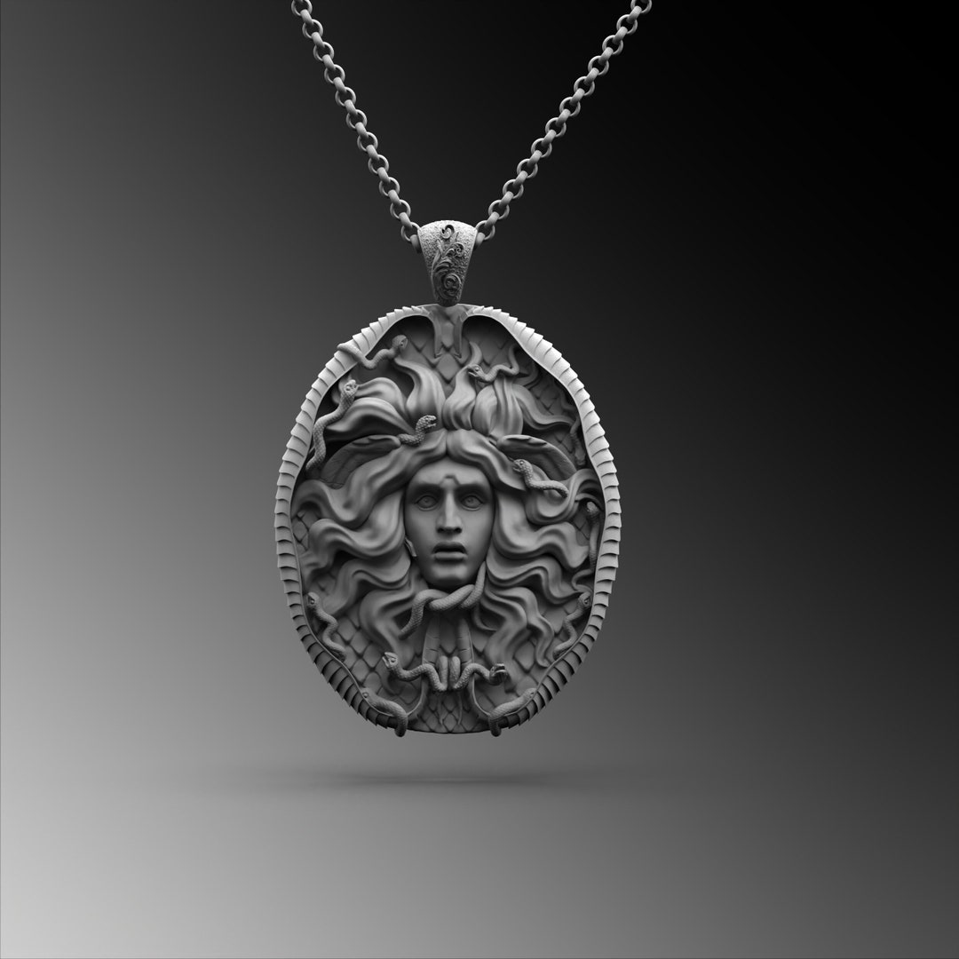 Medusa Pendant, Medusa Head Necklace, Medusa Sterling Silver Pendant ...
