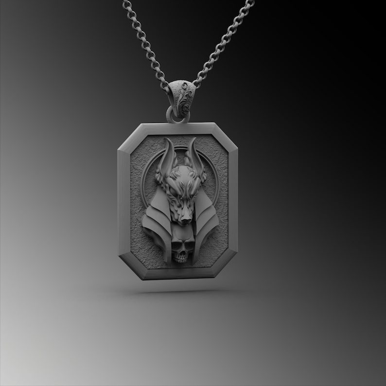 Sterling Silver Anubis Pendant Necklace, Egyptian God Amulet - Etsy UK