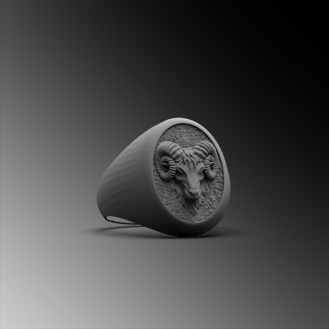 Silver Ram Ring,mens Aries Signet Ring, Mens Silver Ram Head Ring ...