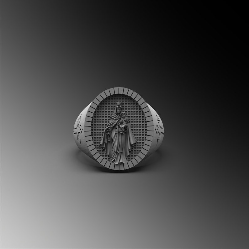 Virgin Mary Ring Virgen Del Carmen Ring Mens Virgin Mary - Etsy