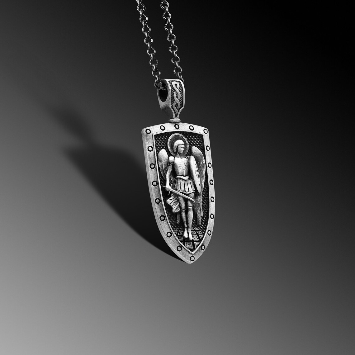 Archangel Michael Pendant for Man Silver Archangel Amulet Saint Michael ...