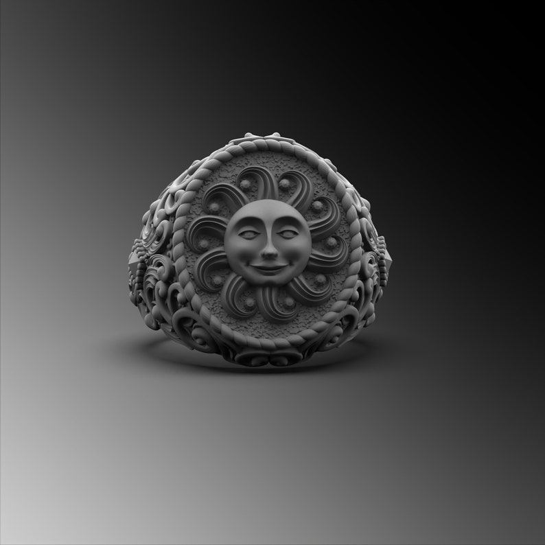 Mens Sun Ring Silver Sun Rings for Man 925k Sterling Sun - Etsy