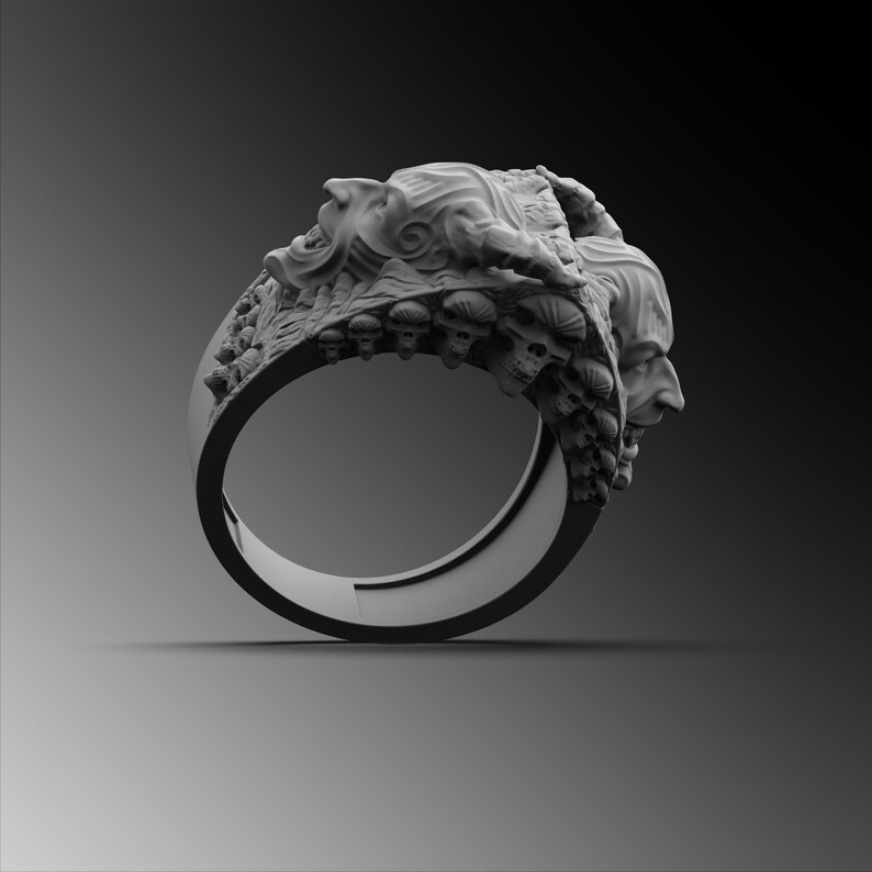 Demon Skull Ring Hell Satan 925 Silver Ring Sterling Handmade - Etsy