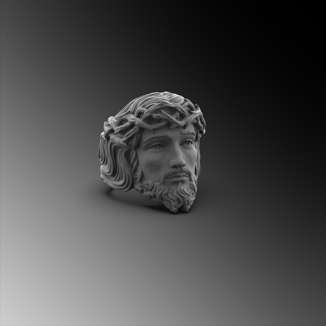 Silver Jesus Cross Ring Jesus Mens Ring Savior Silver Ring Christian ...