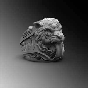 Angry Tiger Ring Silver Tiger Head Ring Men Signet Ring Angry Tiger ...