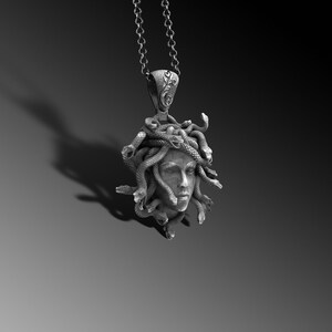 Sterling Silver Medusa Head Pendant Necklace, Gorgon Jewelry - Etsy