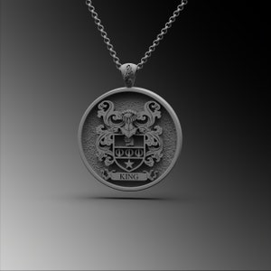 Family Crest & Coat of Arms Pendant, Custom Heraldry Necklace ...