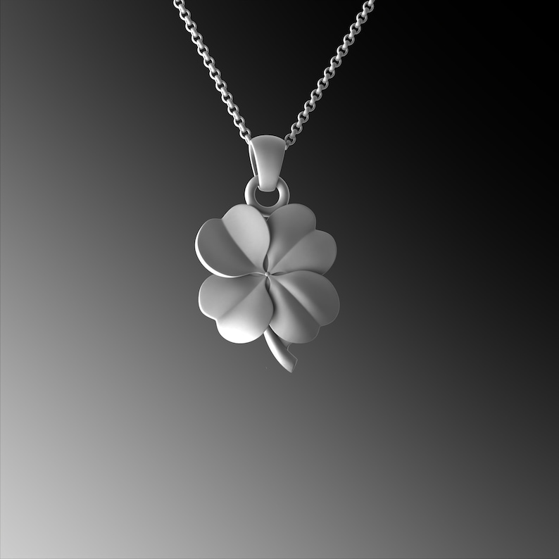 Mens Clover Pendant Sterling Silver Four Leaf Clover - Etsy