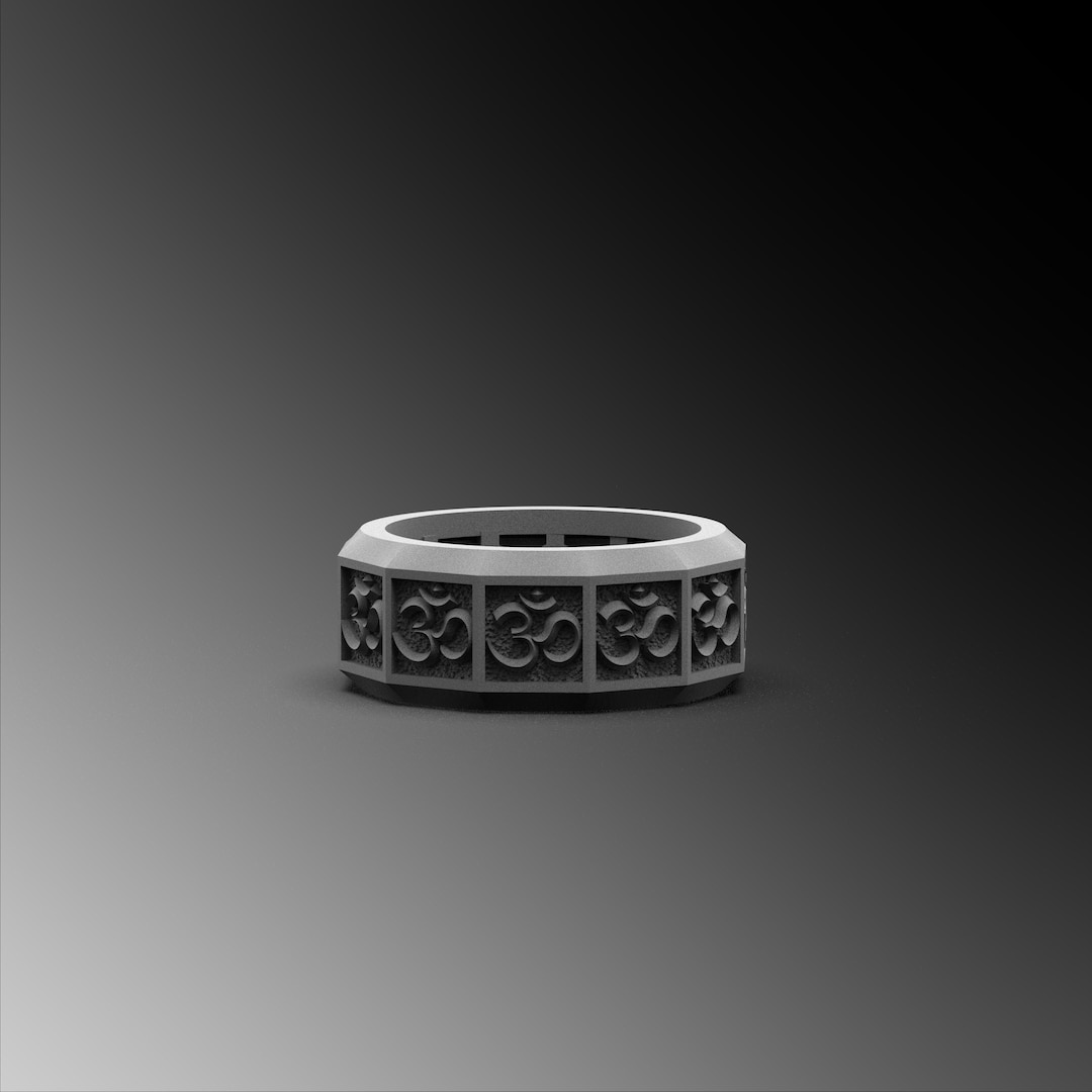Mens Ohm Ring, 925k Sterling Silver Geometric Yoga Band - Etsy