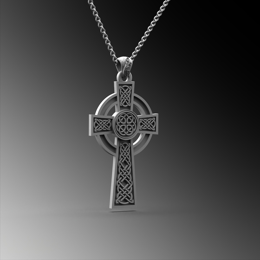 Silver Celtic Cross Necklace Religious Pendant Nordic Cross Charm ...