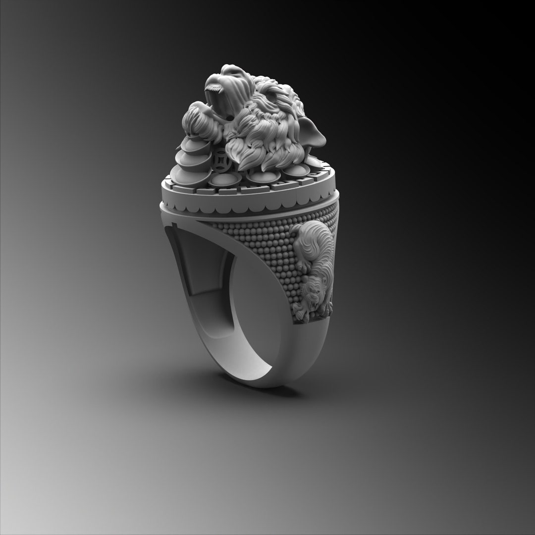 Silver Tiger Rings for Man Silver Tiger Head Ring Men Signet Ring Unique Silver Rings for Man ...