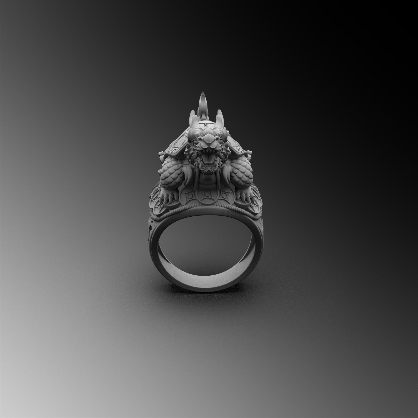 Silver Dragon Turtle Ring Unique Rings for Men Silver Signet Ring ...