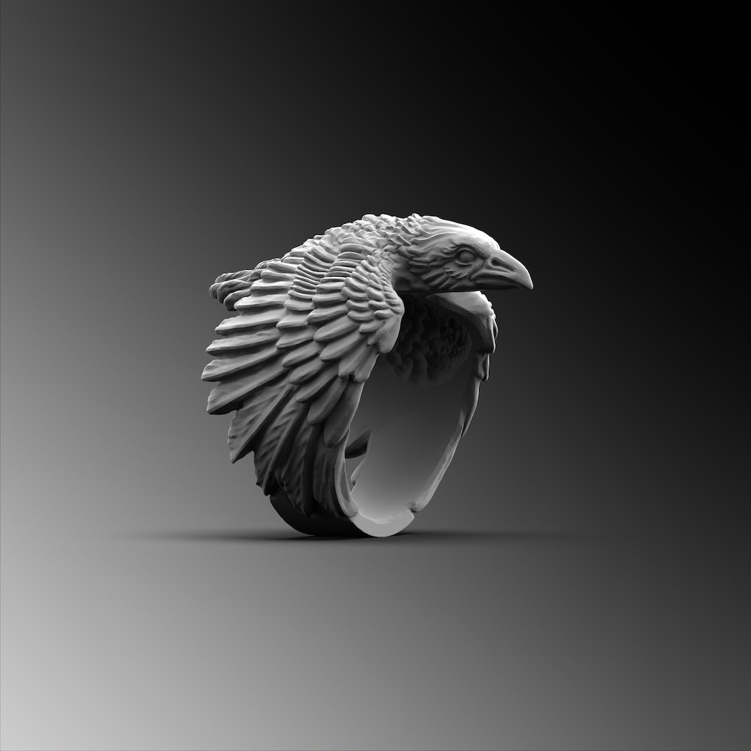 Handmade Sterling Silver Raven Ring - Gothic Biker Crow Jewelry - Etsy