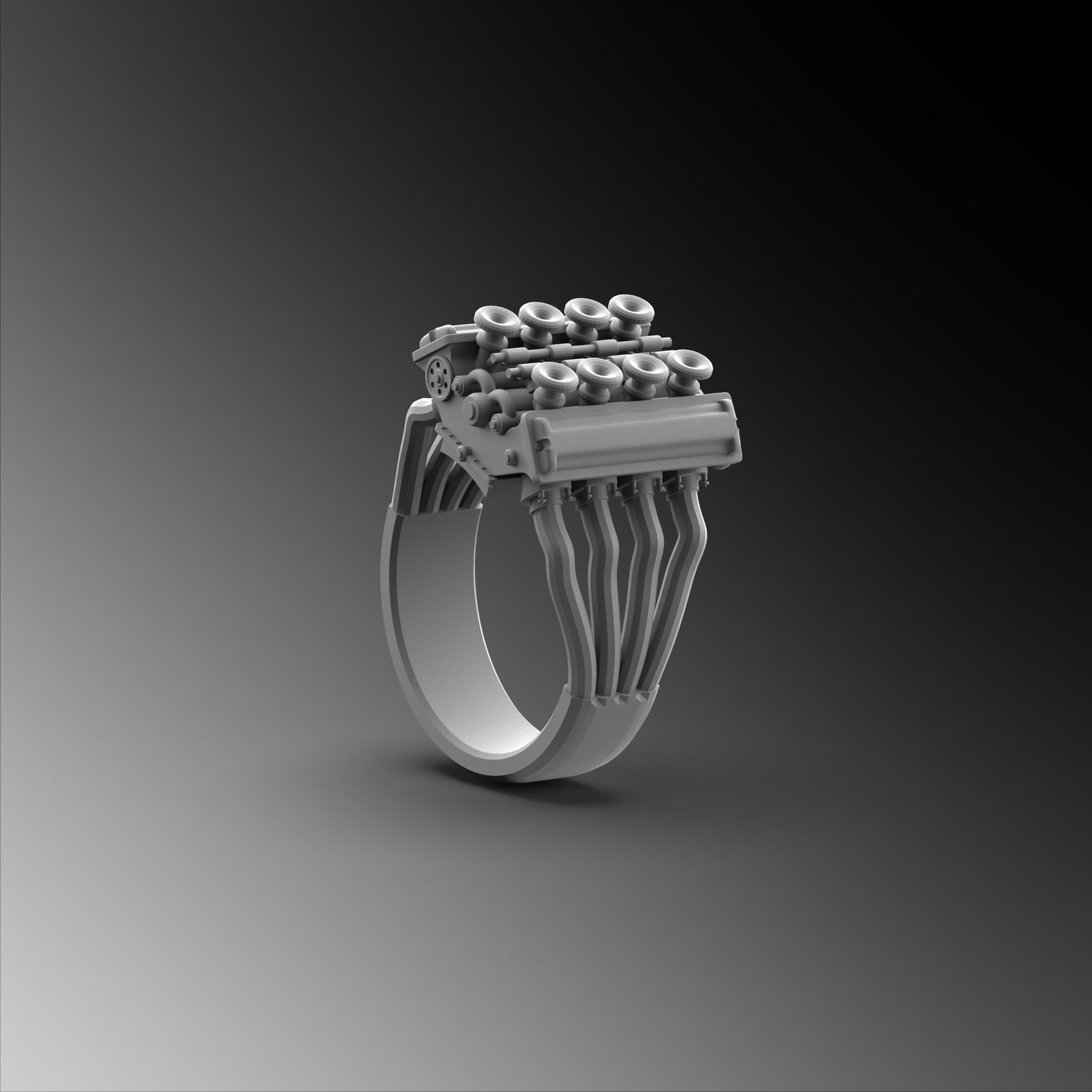 Silver Car Engine Ring Sterling Mechanic Car Engine Ring - Etsy