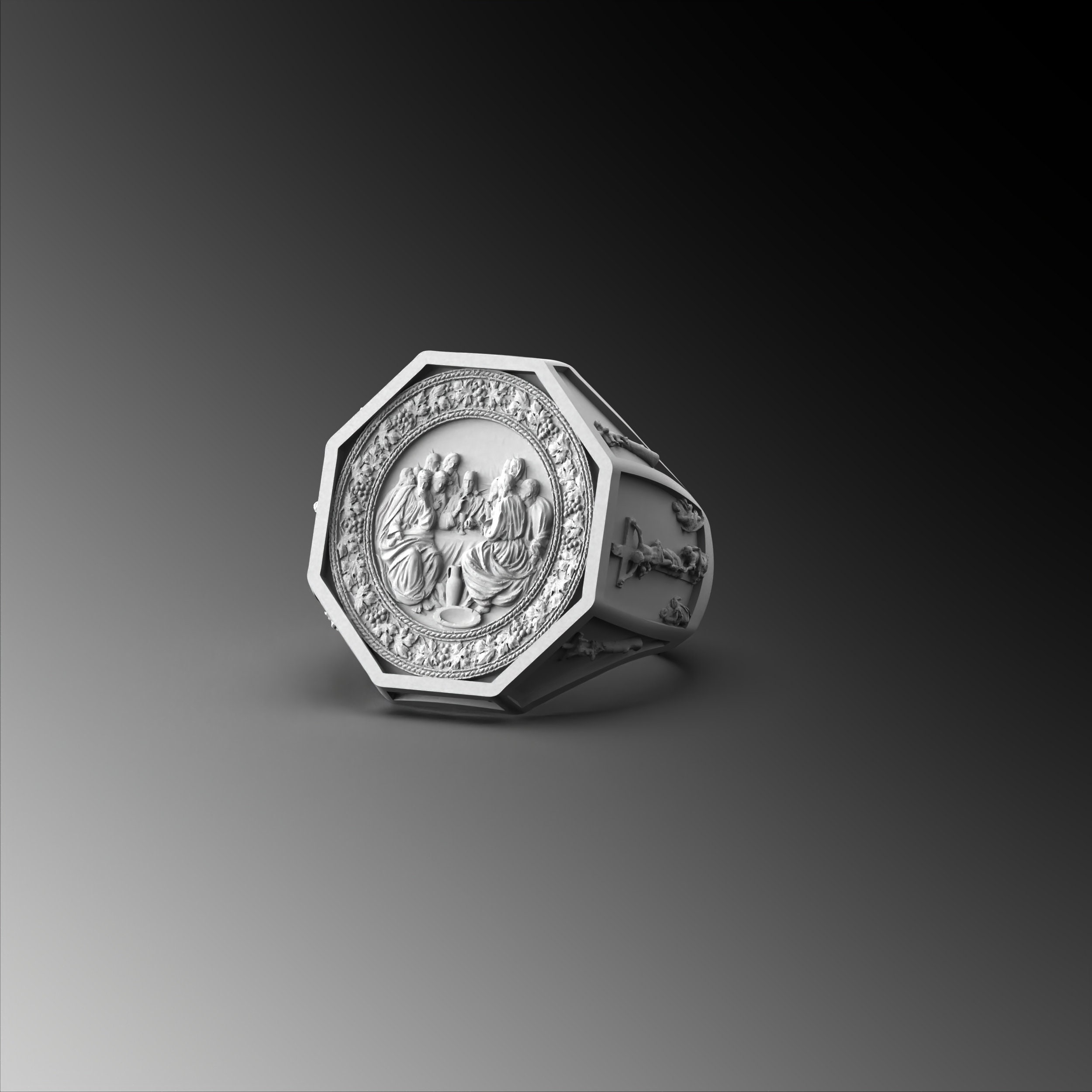 Last Supper Handmade Sterling Silver Men Band Ring Last - Etsy