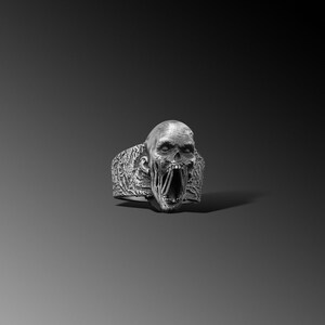 Silver Zombie Ring Sterling Horror Ring 925k Silver Handmade Ring Mens ...