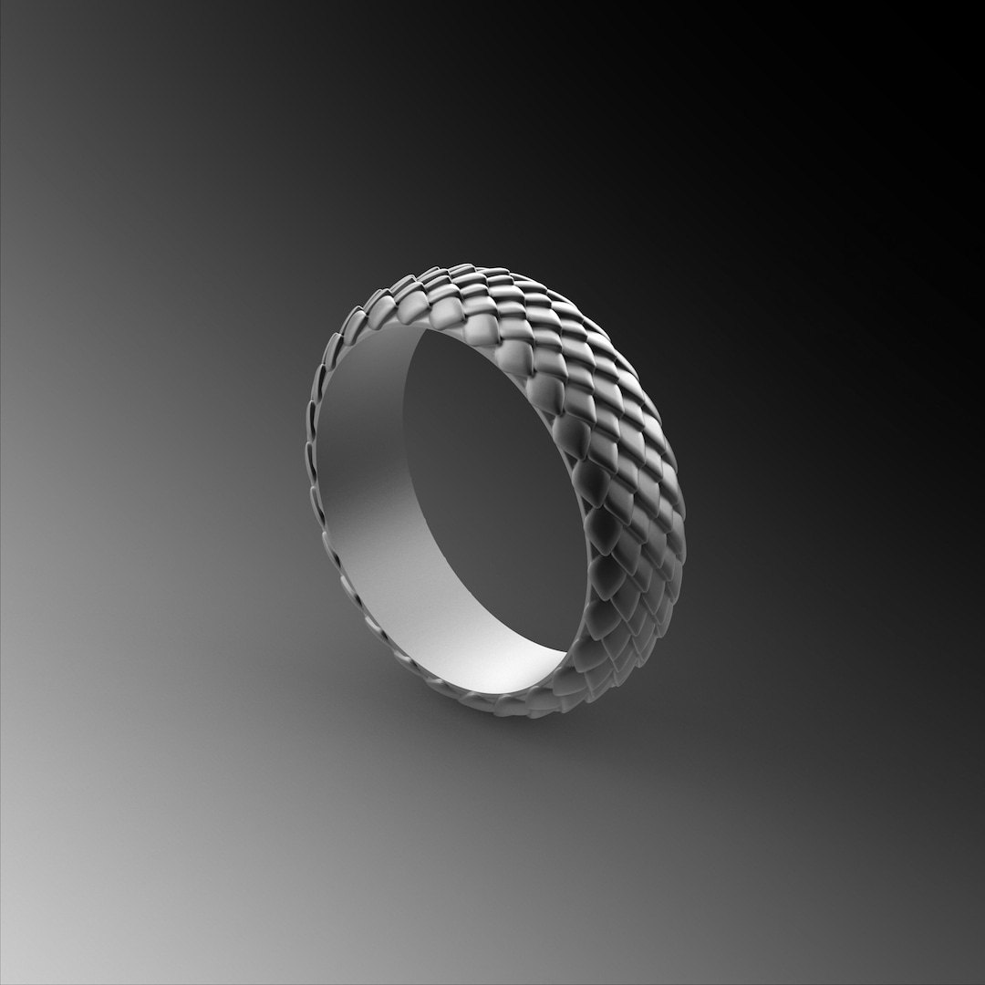 Snake Skin Ring Lizard Reptile Scale Band Ring Sterling Silver Snake ...