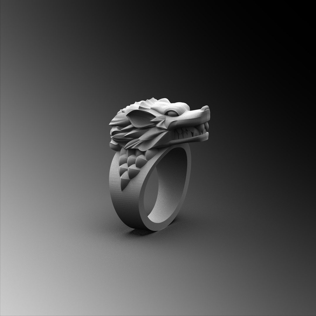 Mens Dire Wolf Ring, Handmade 925K Sterling Silver Signet Ring - Etsy