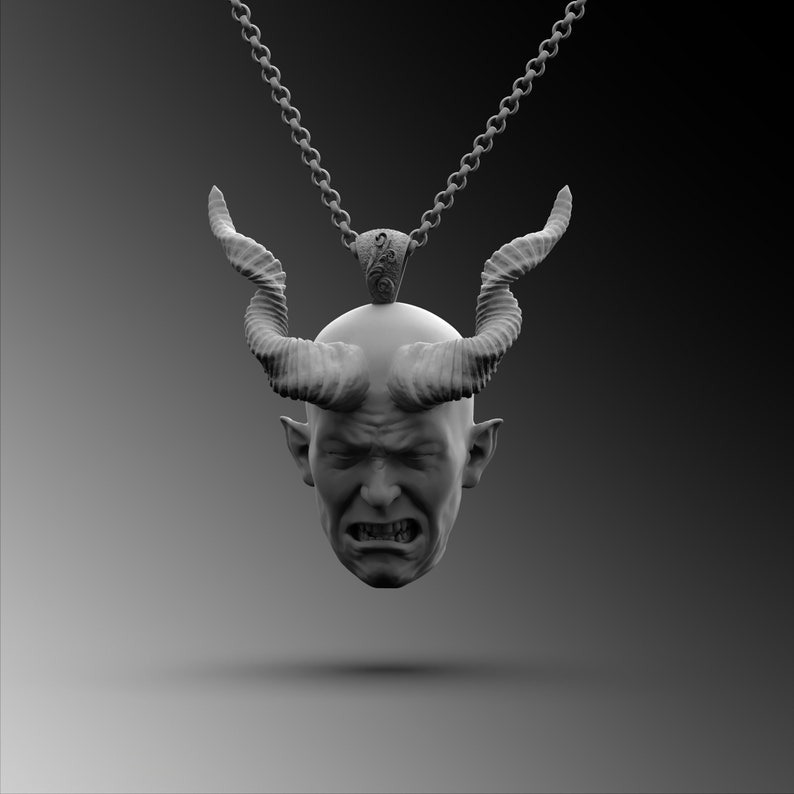 Silver Baphomet Satanic Pendant for Man Occult Satanic - Etsy