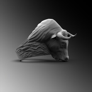 Taurus Bull Handmade Signet Ring Sterling Silver Bull Pinky Men Ring ...