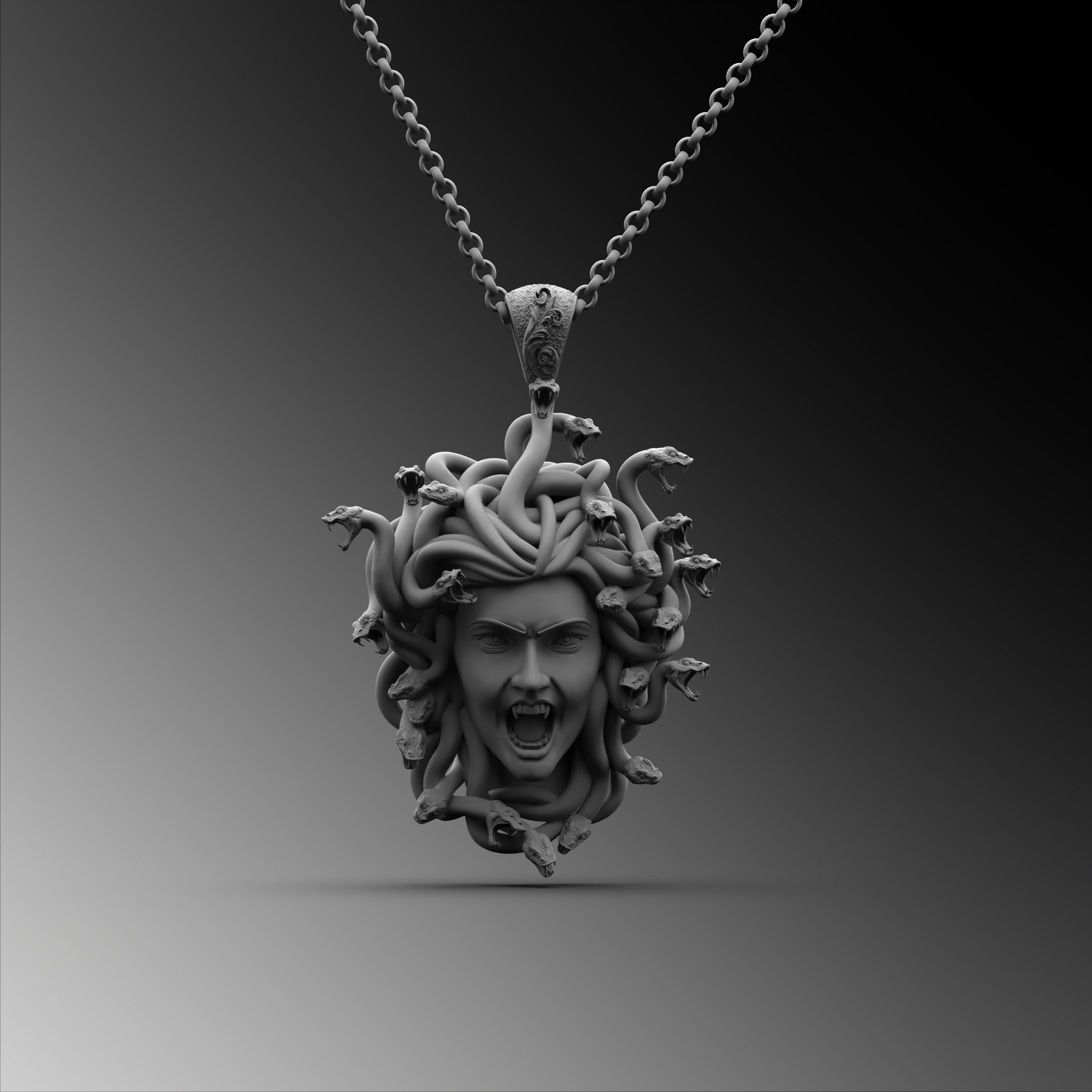 Medusa Pendant, Medusa Head Necklace, Medusa Sterling Silver Pendant ...