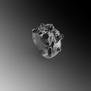 Gas Mask Rings for Man Toxic Skull Ring Biker Biohazard Skull Ring ...