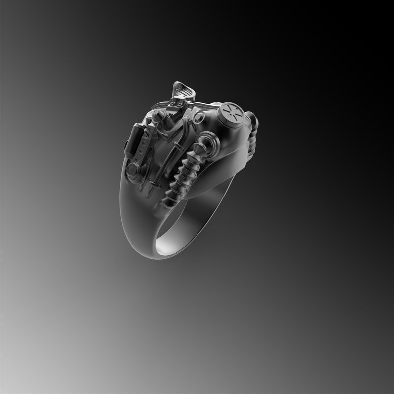 Sterling Silver Gas Mask Skull Ring - Toxic Biker Ring for Men - Etsy