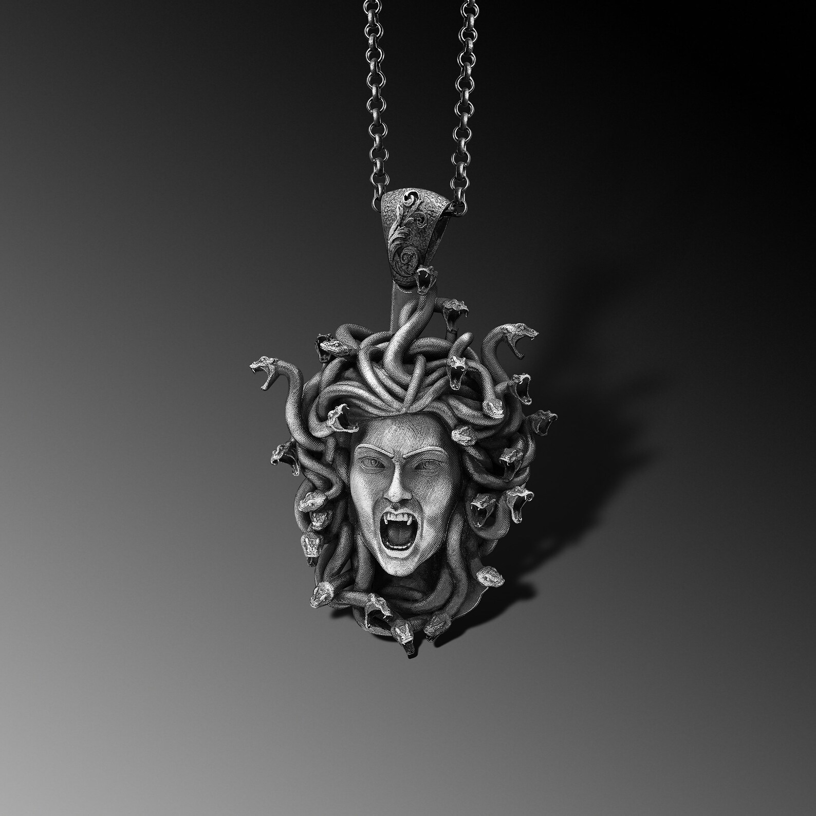 Medusa Pendant, Medusa Head Necklace, Medusa Sterling Silver Pendant ...